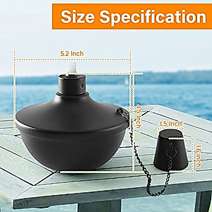 SNOGSWOG 6 Pack Metal Table Top Torches, 18oz Citronella Torches for Outside, Refillable Flame Light Torch, Decorative Tabletop Lantern for Yard, Patio, Deck, Garden, Party, Landscape