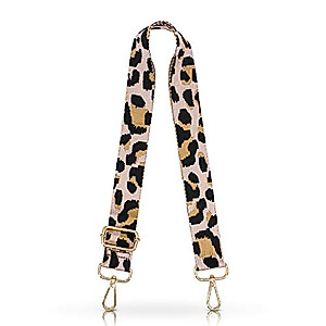 TANOSII Wide Purse Strap Adjustable Handbag Strap Replacement Shoulder Crossbody Strap Leopard