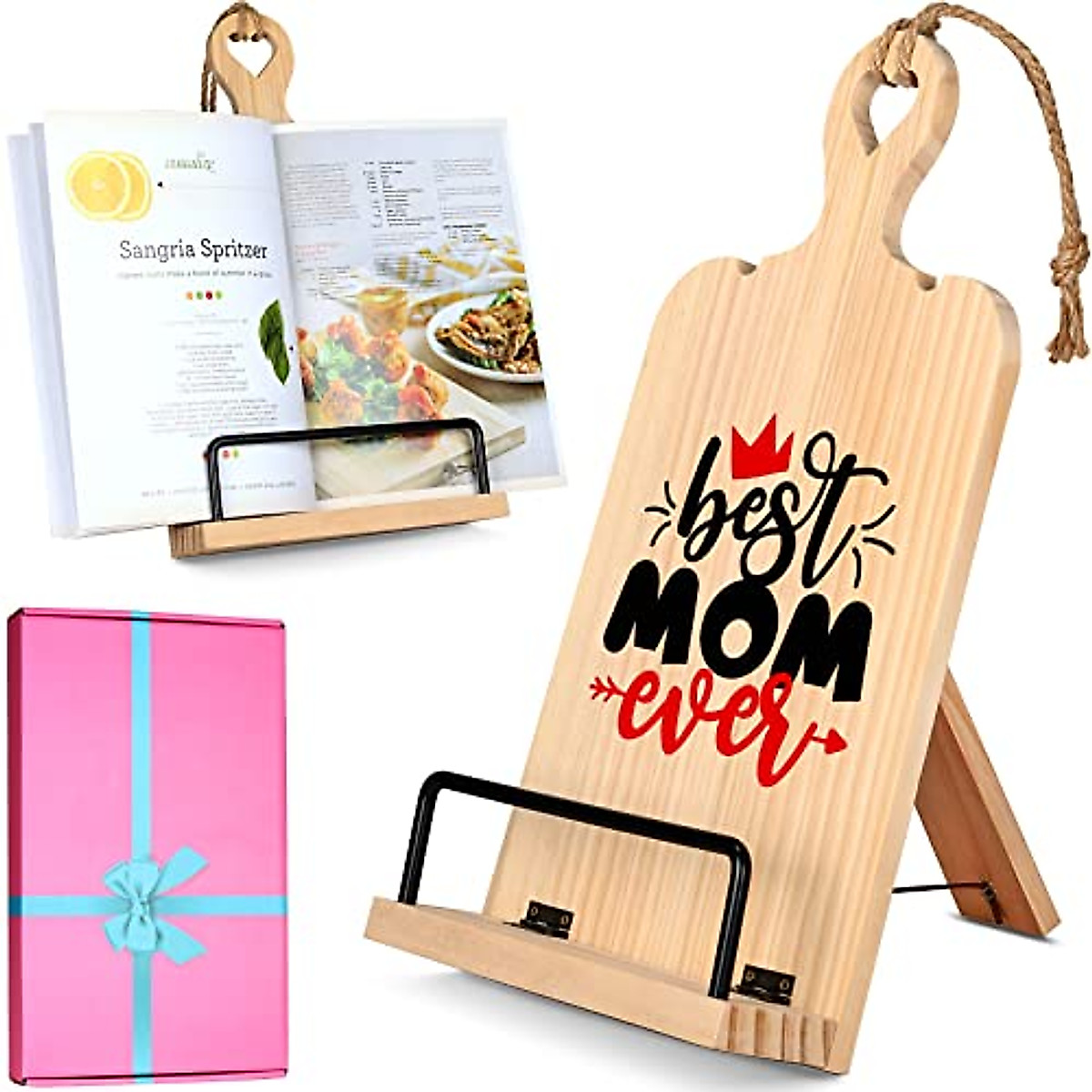 Mothers Day Gifts for Mom, Best Mom Ever Cookbook Stand, Birthday Gifts for Mom, Christmas Stocking Stuffers Gifts for Mom from Daughter Son Husband, Brilliant Kitchen Gifts for Mom Women Wife