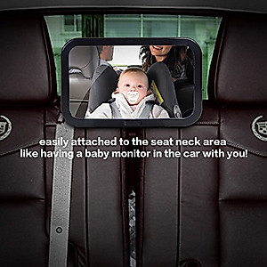 Shynerk Baby Car Mirror, Rear Facing Car Seat Mirror Safety for Infant Newborn, Baby Mirror with Wide Rearview, Shatterproof & Easy Assembled Crash Tested