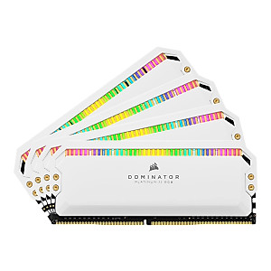 Corsair Dominator Platinum RGB 32GB (4x8GB) DDR4 3200MHz C16 Desktop Memory (12 Ultra-Bright CAPELLIX RGB LEDs, Patented Dual-Channel DHX Cooling Technology, Intel XMP 2.0 Support) White