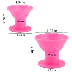 JANYUN 40 Pcs Pink Magic Hair Rollers Include 20pcs Large Silicone Curlers and 20pcs Small Silicone Curlers