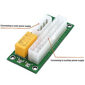 BAY Direct 2-Pack Add2PSU Multiple Power Supply Adapter (ATX 24Pin to Molex 4Pin) and Daisy Chain Connector-Ethereum Mining ETH Rig Dual Power Supply Connector