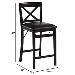 Linon Triena X Back Folding Counter Stool, Brown