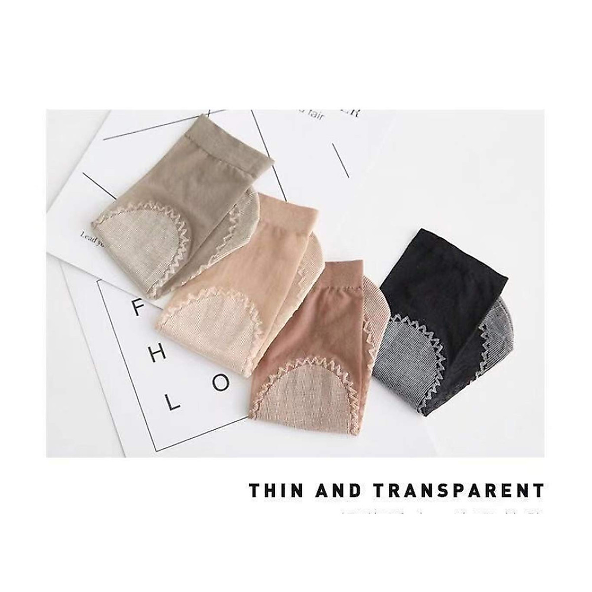 ausuky 10x Ladies Women Nylon Elastic Short Ankle Sheer Stockings Silk Short Socks (Nude)