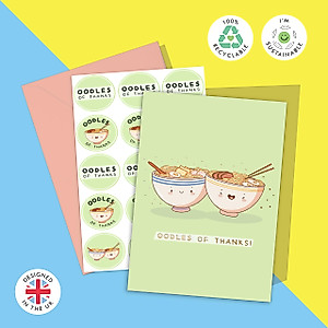 CENTRAL 23 Kids Thank You Cards - 4 Cute Designs - Set Of 48 Multipack - Colorful Kawaii Japanese Food Puns - Small Thank You Notes With Envelopes For Children - Blank Inside With Cute Stickers