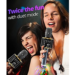 M37 - Bluetooth Karaoke Microphone Wireless - Bluetooth Microphone Wireless - Wireless Microphone Karaoke - Microphone for Kids - Carpool car Karaoke Microphones with Speaker - Karaoke mic