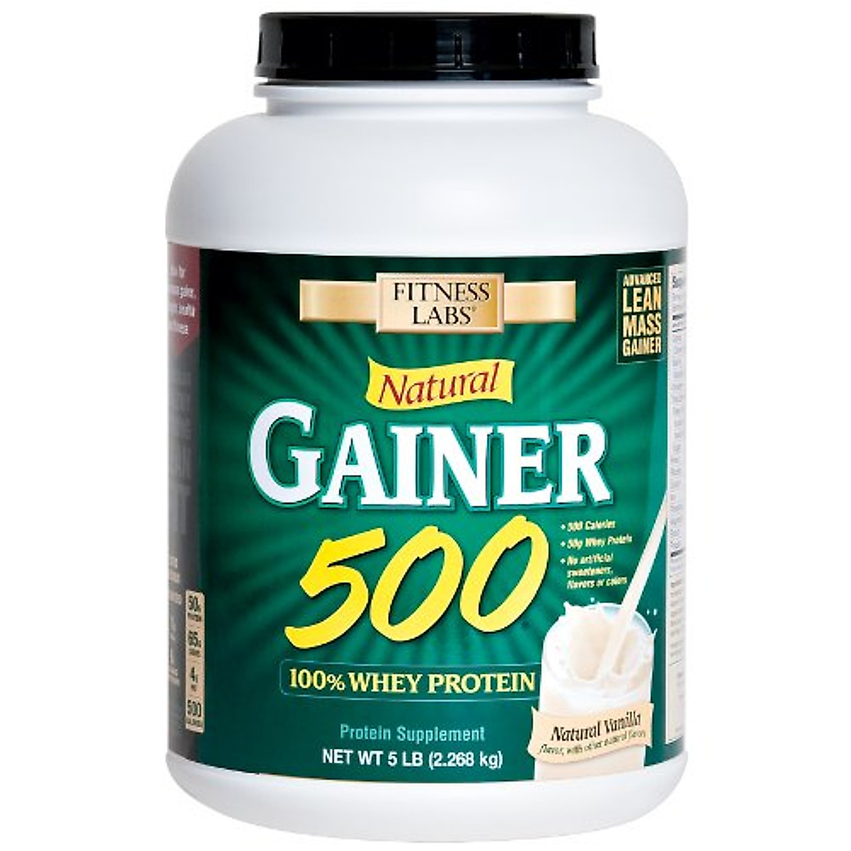 Fitness Labs Mass Gainer Protein Powder | 5 lb | Vanilla Cake Flavor | 500 Calories | with BCAAs | High Protein | Weight Gainer | Non-GMO, Gluten Free Supplement