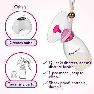 NatureBond Silicone Breast Pump with lid, Stopper, Strap, Pouch. Breastfeeding Essential Premium All in 1 Set. 3.4oz 100ml (Premium All-in-ONE)