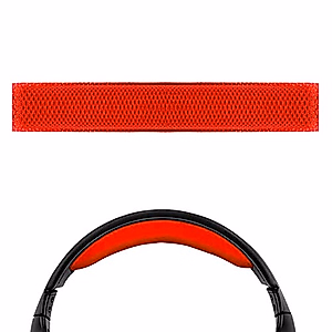 Geekria QuickFit Mesh Fabric Replacement Ear Pads for Logitech G430, G930 Headphone Ear Pad and Headband Pad/Ear Cushion + Headband Cushion/Repair Parts Suit (Red-Black)