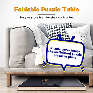 SOKO Wooden Jigsaw Puzzle Board - 1500 Piece Folding Puzzle Table with 5 Drawers & Covers 35" × 27" Portable Jigsaw Puzzle Table, 4-Tilting-Angle Adjustable Puzzle Board for Adults and Children