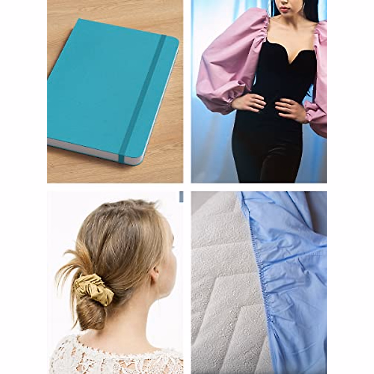 Mandala Crafts Flat Elastic Band, Braided Stretch Strap Cord Roll for Sewing and Crafting; 1/4 inch 6mm 50 Yards White