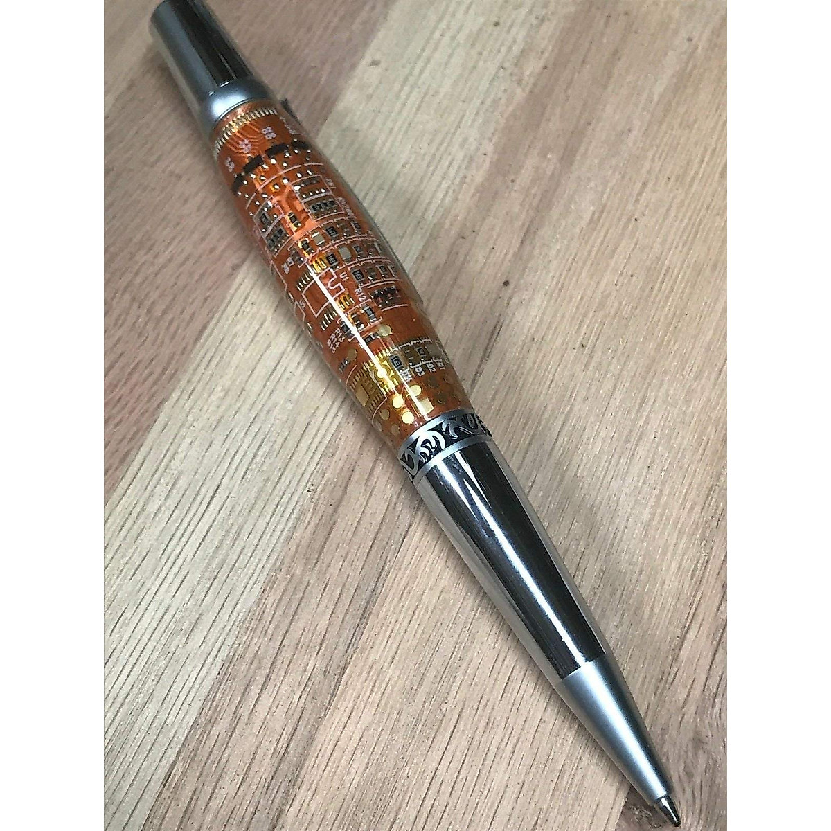 Genuine Orange Circuit Board Ballpoint pen Perfect gift for tech savvy or geek
