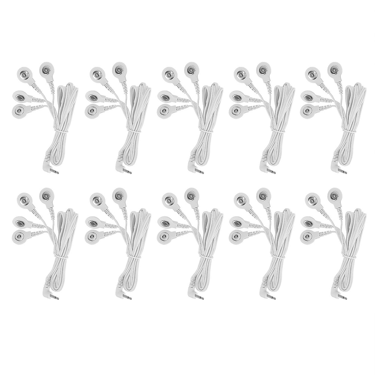 Sonew 10pcs DC 2.5mm 4 Button Electrode Wire Cable, Compatible Wires for Digital TENS Massage Machine