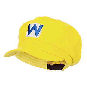 e4Hats.com Wario Waluigi Embroidered Cotton Newsboy Cap - Yellow OSFM
