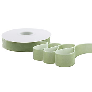 DINDOSAL Sage Green Velvet Ribbon 1 Inch Single Face Velvet Sage Green Christmas Ribbon for Tree Decorations, Gift Wrapping, Hair Bows, Choker, Wedding, Cafts, Bouquets, Baby Shower - 10 Yards