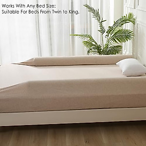 Truwelby Bamboo Bed Bumper for Toddler [2-Pack] 56" Foam Toddler Bed Bumpers for Kids with Water-Resistant, Non-Slip and Washable Cooling Bamboo Cover fits Twin, Full, Queen, King Beds