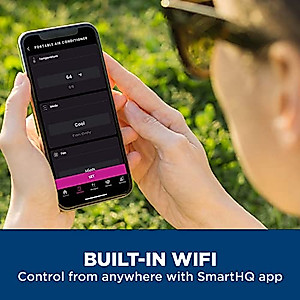 GE 14,000 BTU Portable Air Conditioner for Medium Rooms up to 550 sq ft. (9,850 BTU SACC), Wi-Fi Enabled, 3-in-1 with Dehumidify, Fan, and Auto Evaporation, Included Window Installation Kit