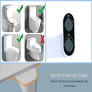 BIDETØASIS Bidet Double-Nozzle Non-Electric Bidet for Toilet, with Front and Rear Washing Functions as Well as a self-Cleaning Mechanism. Adjustable Water Pressure. Easy to Install. (Black)