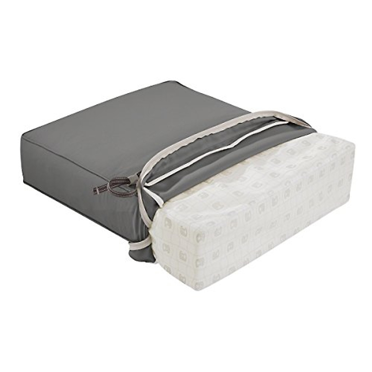 Classic Accessories Montlake FadeSafe Water-Resistant 23 x 23 x 5 Inch Square Outdoor Seat Cushion, Patio Furniture Chair Cushion, Light Charcoal Grey, Outdoor Cushion Cover