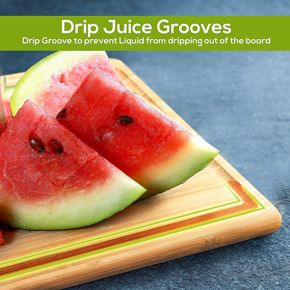 Utopia Kitchen Extra Large Bamboo Cutting Board with Juice Groove - Kitchen Chopping Board for Meat Cheese and Vegetables (17 x 12 Inch) (2)