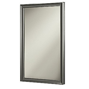 Jensen 625N244SNPX Satin Nickel Frame Medicine Cabinet, 15.75" x 25.5"