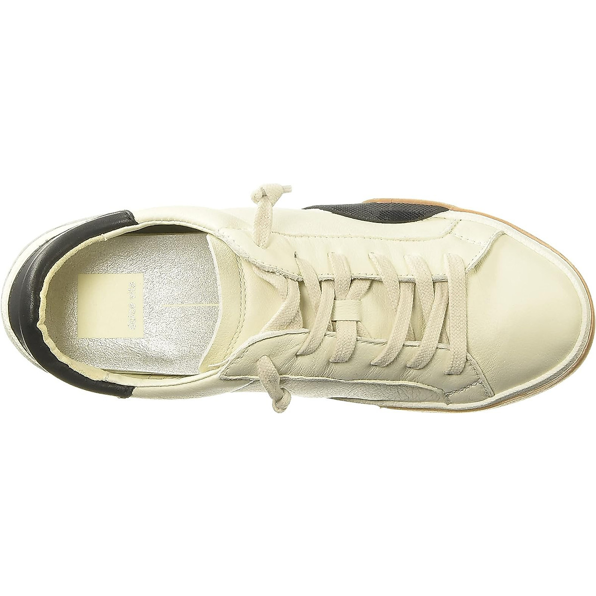 Dolce Vita Women's Zina Sneaker, White/Black Leather, 8