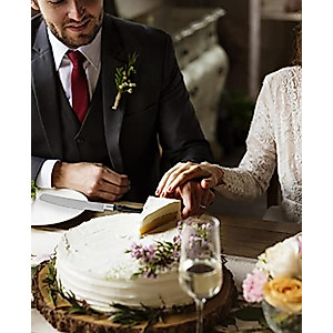 Homi styles Cake Knife and Server - Wedding Cake Knife Set - Serving Set for Receptions, Birthdays - Cake Cutting Set - Match the Color to Your Event Theme - Cake Knife and Cutter (Black)