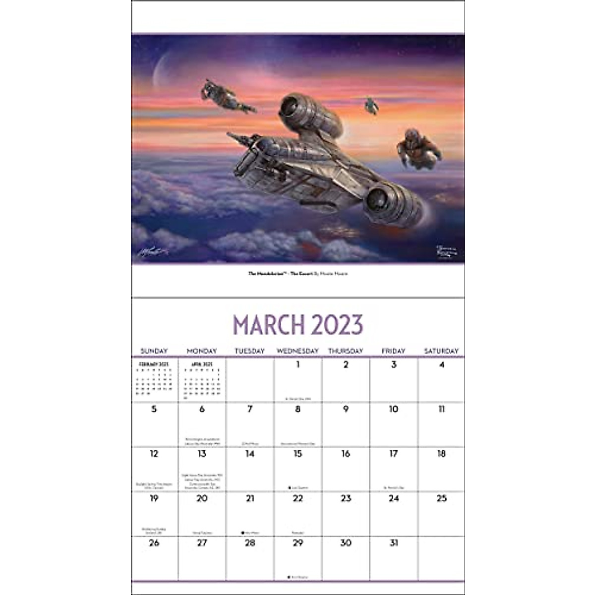 THE MANDALORIAN by Thomas Kinkade Studios 2023 Deluxe Wall Calendar with Print