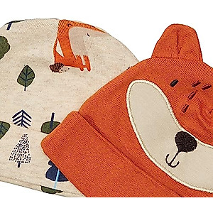 Gerber Baby Boy's 5-Pack Caps, Blue Fox, 0-6 Months