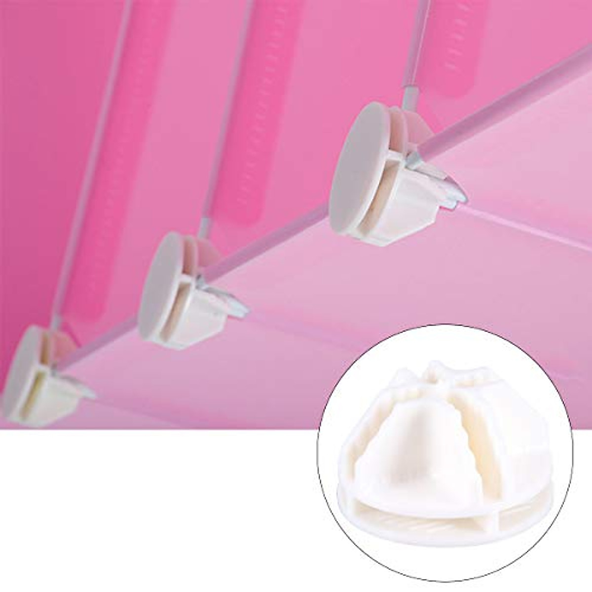 OUNONA 20 Pcs Small Grid Cube Connector Plastic Connectors for Wire Cube Storage Shelving (White)