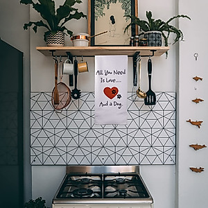 Joyriza All You Need is Love and A Dog – Funny Gifts for Dog Lovers Dog Mom Women Friends, Funny Kitchen Towels Dog Owner Gifts, Dog Lover Housewarming Gift Ideas, Absorbent Waffle Dish Towel