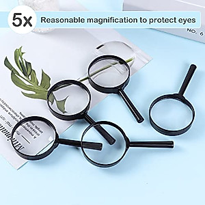 32Pcs Magnifying Glass for Kids, Hand Lens Portable Magnifying Glasses for Science Class, Outdoor Activities, Party, Reading IRCHLYN (Black)