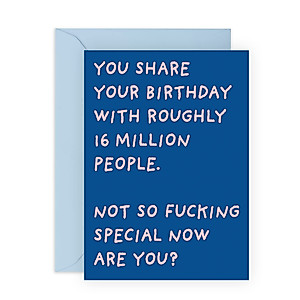 CENTRAL 23 Rude Birthday Cards for Women or Men - Sarcasm - Humor - Banter - Funny Birthday Card for Him or Her - Comes With Stickers