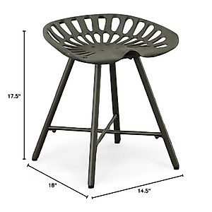 Carolina Classic Jace Tractor Seat Fireside Bench in Industrial Gray