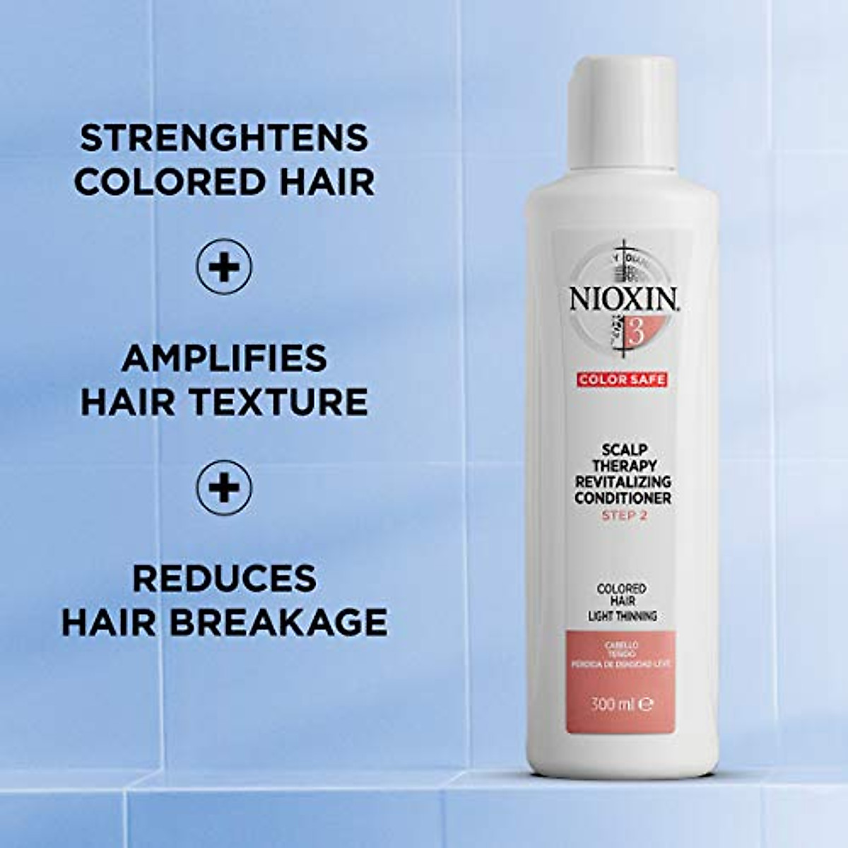 Nioxin System 3 Scalp Therapy Conditioner, Color Treated Hair with Light Thinning, 16.9 Fl Oz