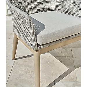 Signature Design by Ashley Seton Creek Outdoor Dining Arm Chair, Set of 2, 25" W x 24" D x 36" H, Light Brown & Light Gray