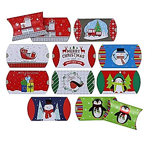 Iconikal Christmas Gift Card Pillow Boxes, 50-Count