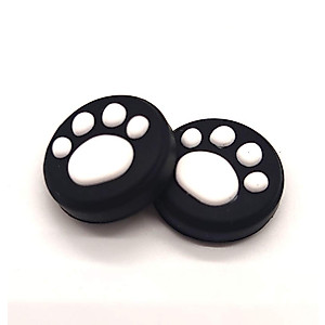 Ambertown 2 x Silicone Analog Controller Thumb Stick Joystick Grips Cap for Nintendo Switch NS/Switch Lite Controller Joy-Con ThumbStick Cute Cat Paw Claw (White)