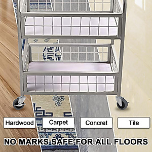 AAGUT Caster Wheels, 3 Inch Rubber Heavy Duty 1/2"-13 x 1-1/2" Threaded Stem Castors, Locking Brake Swivel Wheel, Replacement for Carts Dolly Workbench Trolley, Set of 4