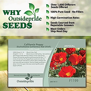 Outsidepride California Poppy Eschscholzia Californica Red Chief Wild Flowers - 5000 Seeds