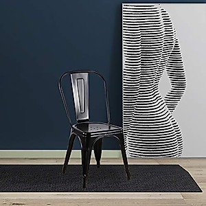 BubbleDragon Set of 4 Metal Outdoor Chairs for Indoor & Outdoor Dining Chair Patio Chairs Navi Kitchen Restaurant Stable Metal Chairs (Black)