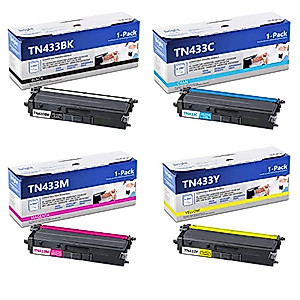 TN433 TN433BK TN433M TN433Y TN433C: TN 433 High Yield Toner Cartridges Compatible Replacement for Brother TN-433 HL-L8260CDW DCP-L8410CDW MFC-L8610CDW Printer, Toner Cartridge Set
