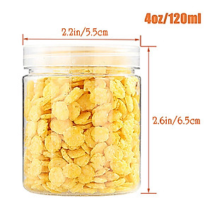 20 Pack 4oz Round Plastic Jars with Lids Empty Clear Slime Containers,Wide-Mouth Refillable Storage Containers for Cosmetics,Lotion,Food Storage