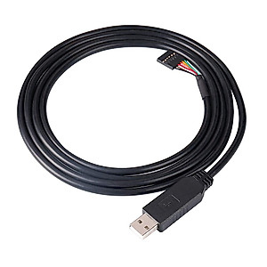 DTech USB to TTL Serial 5V Adapter Cable with FTDI FT232RL Chip 6 Pin 0.1 inch Pitch Female Socket Header UART IC Windows 11 10 8 7 Linux MAC OS (6ft, Black)