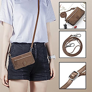 HUANGTAOLI Crossbody Shoulder Strap Adjustable Phone Case for Oppo A57 5G, PU Leather Zipper Handbag Wallet Case Kickstand Cover for Oppo A57 5G