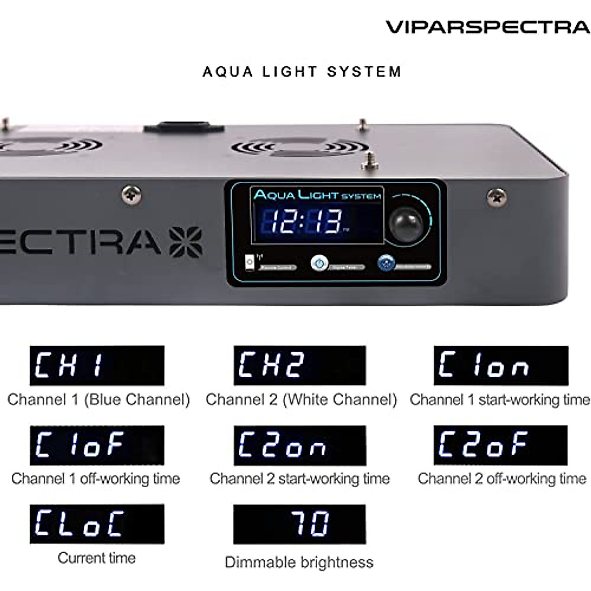 VIPARSPECTRA Timer Control Dimmable 165W LED Aquarium Light Full Spectrum for Grow Coral Reef Marine Fish Tank LPS/SPS