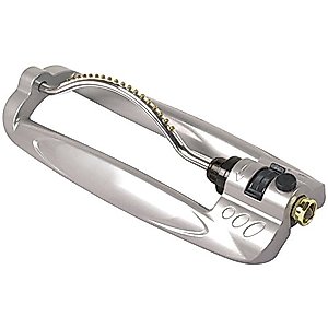 Rocky Mountain Goods Turbo Metal Oscillating Sprinkler - Aluminum Frame Sprinkler with Solid Brass Jets - Covers up to 3,600 Ft - Built in Flow Control - Includes Spray Jet Cleaning Needle