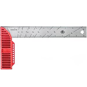 Kapro - 309 LEDGEND Try & Mitre Square - With Stainless Steel Blade & Polycast Handle - Features Beveling Angle Markings, Hands-Free Ledge, Inch and Centimeter Gradations - 12 Inch