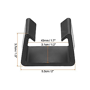 PATIKIL Patio Furniture Clips, 4 Pack 43mm Dia Sofa Rattan Furniture Clamps Wicker Fixed Connection Chair Fasteners for Outdoor Garden, Black